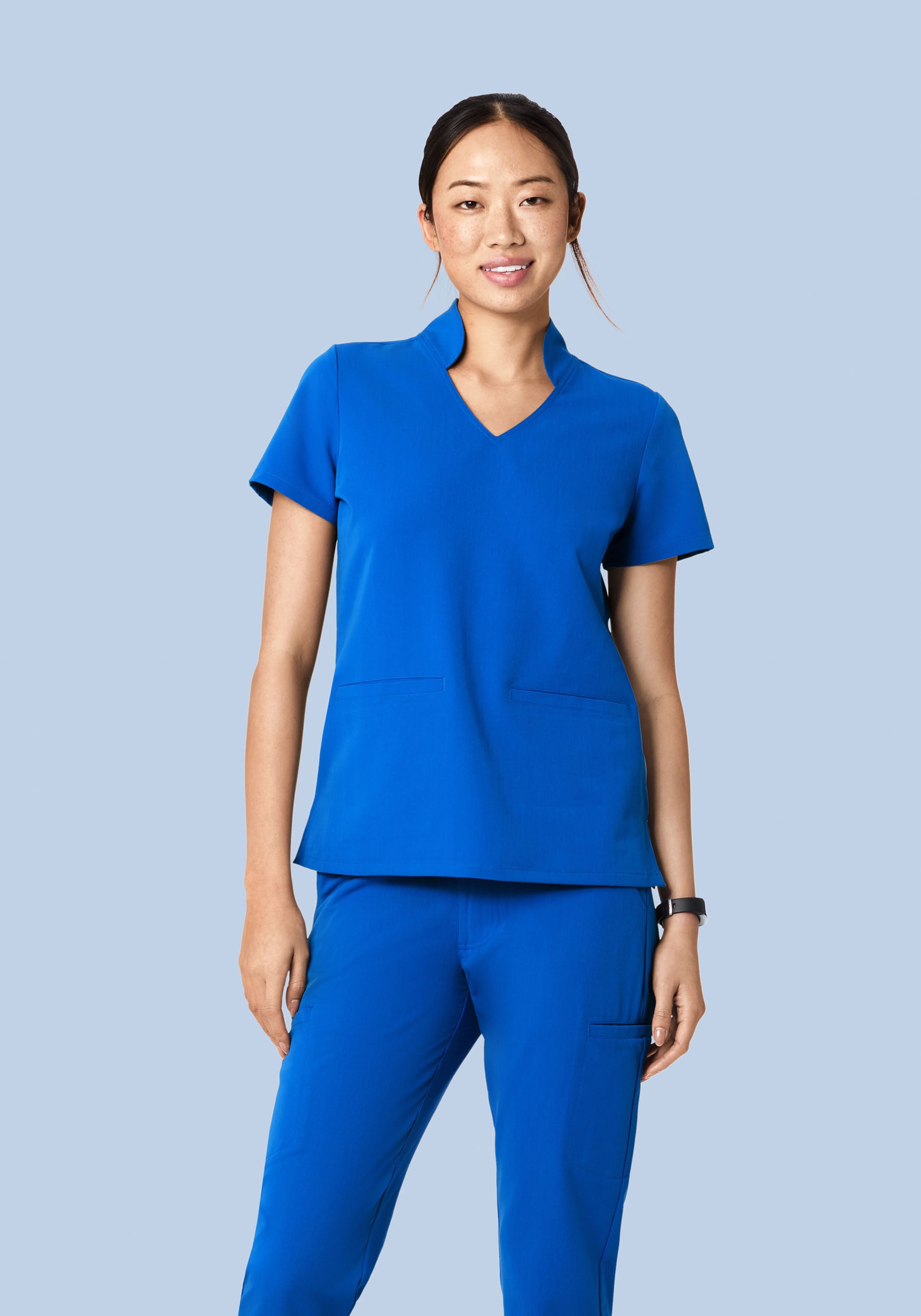 Royal Blue Multi-Wear Collar Top for Versatile Styling - Mandala